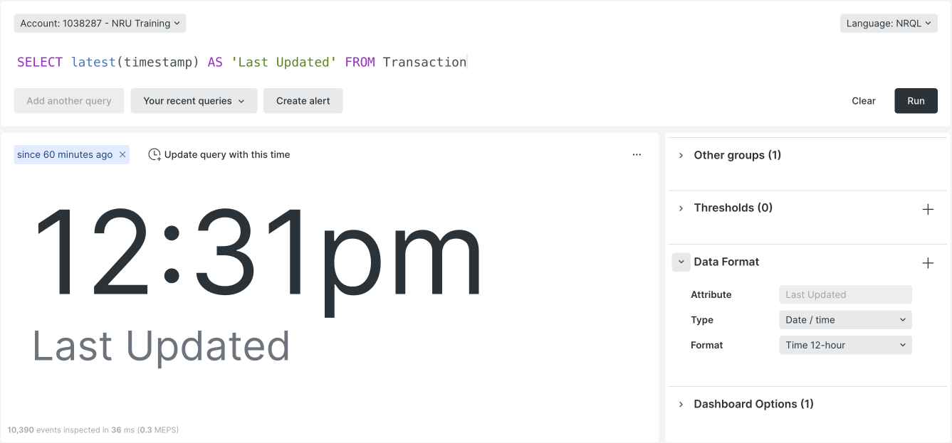 Hub Topic: How do I display the latest update time on a New Relic ...