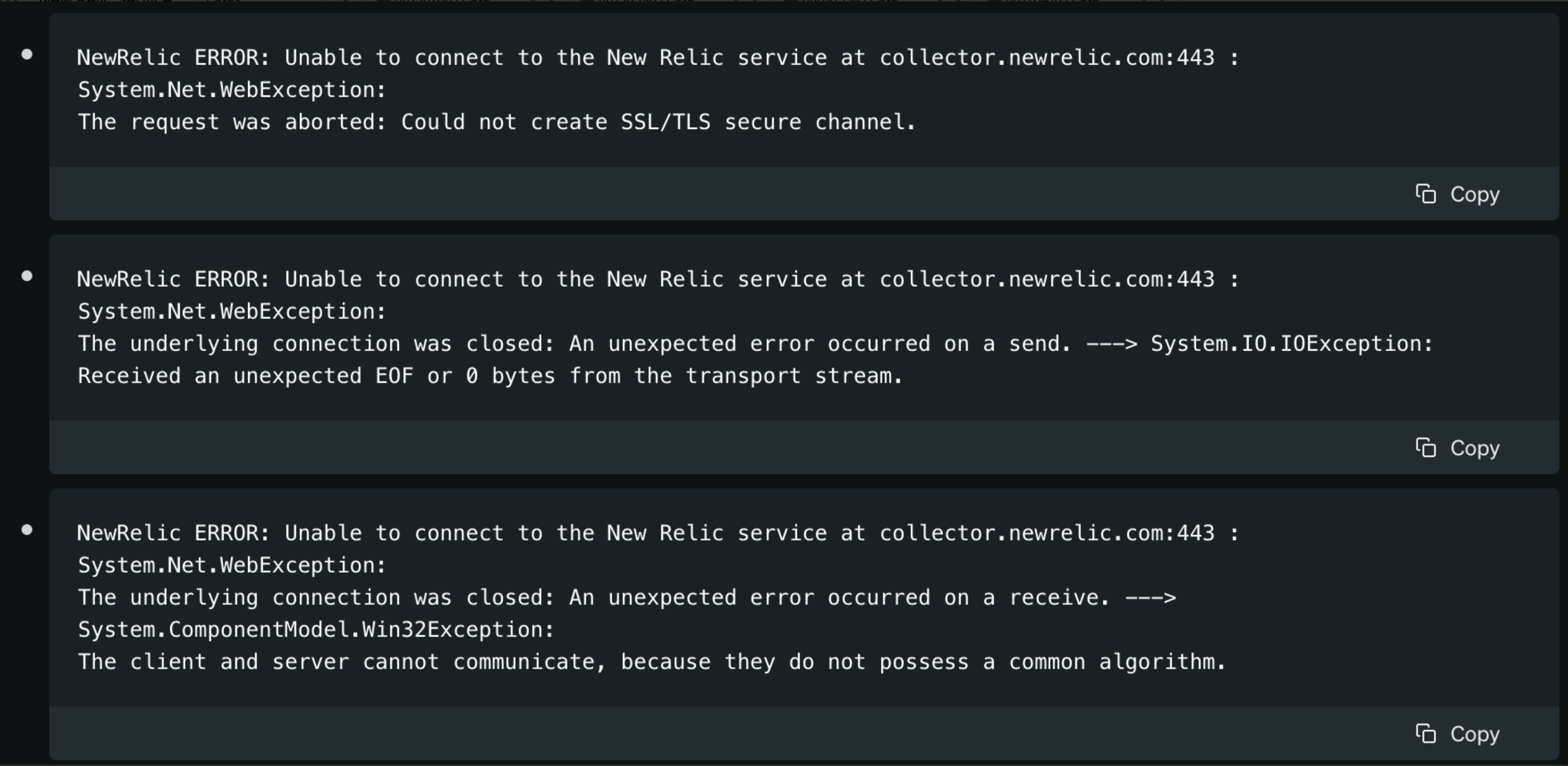 Hub Topic: SSL/TLS Secure channel issues