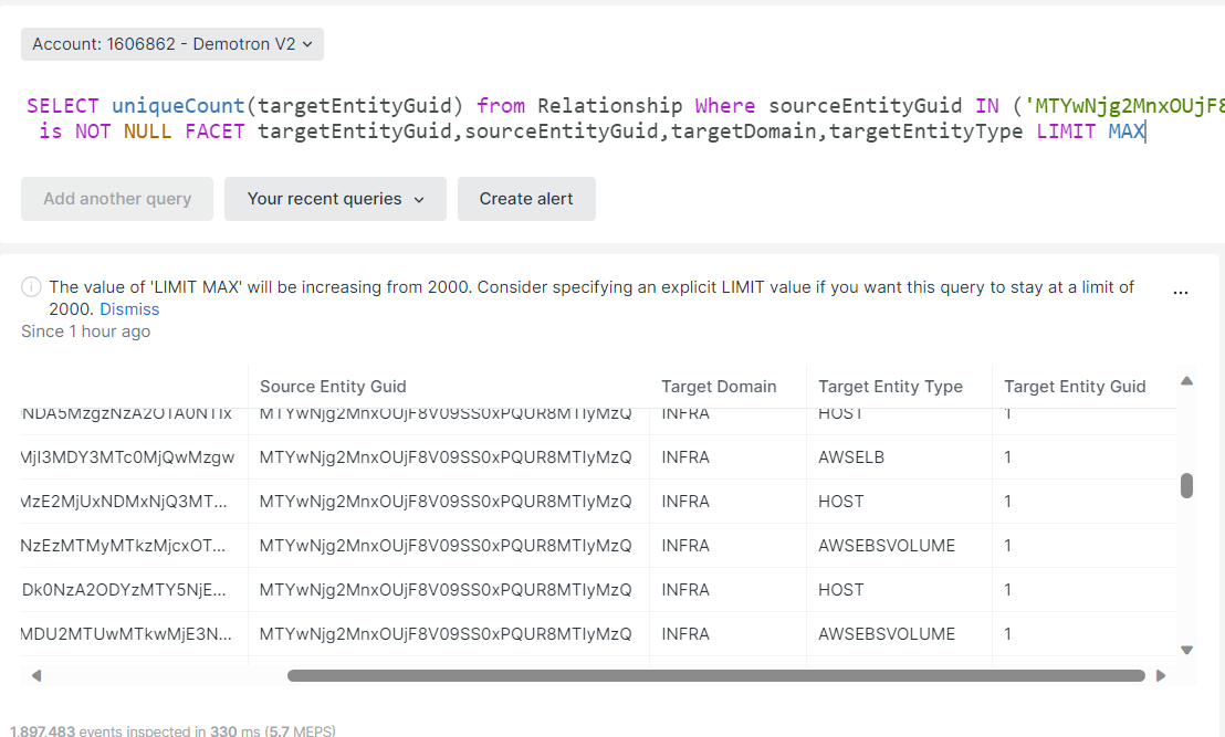 Hub Topic: Workload Target entity type showing NA